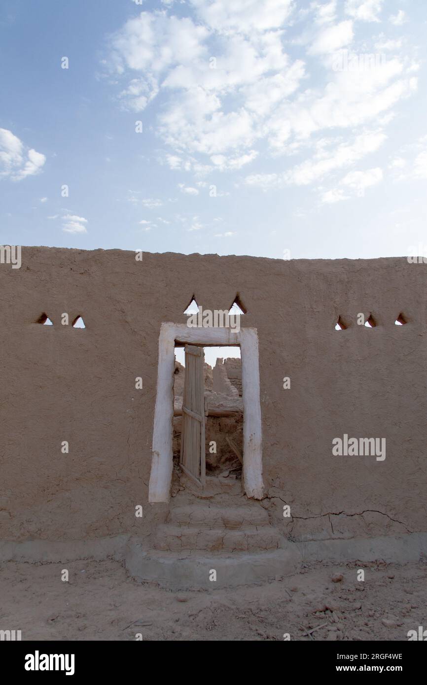 ruins of heritage arab village built of muds in riyadh in Saudi Arabia ...
