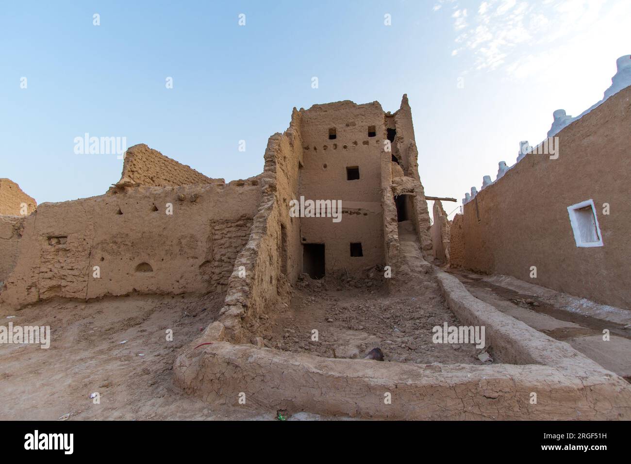 Ruins of ancient arab middle eastern old town built of mud bricks, old ...