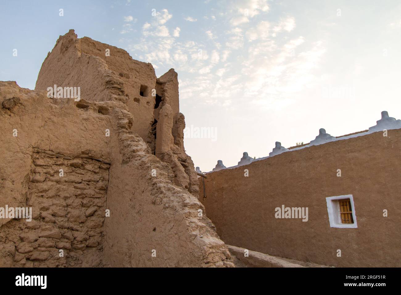 ruins of heritage arab village built of muds in riyadh in Saudi Arabia ...