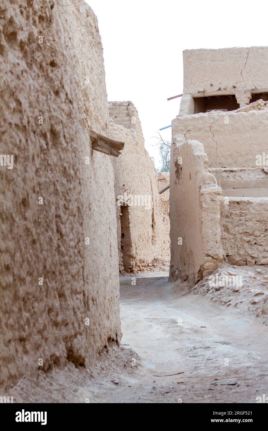 Ruins of ancient arab middle eastern old town built of mud bricks, old ...