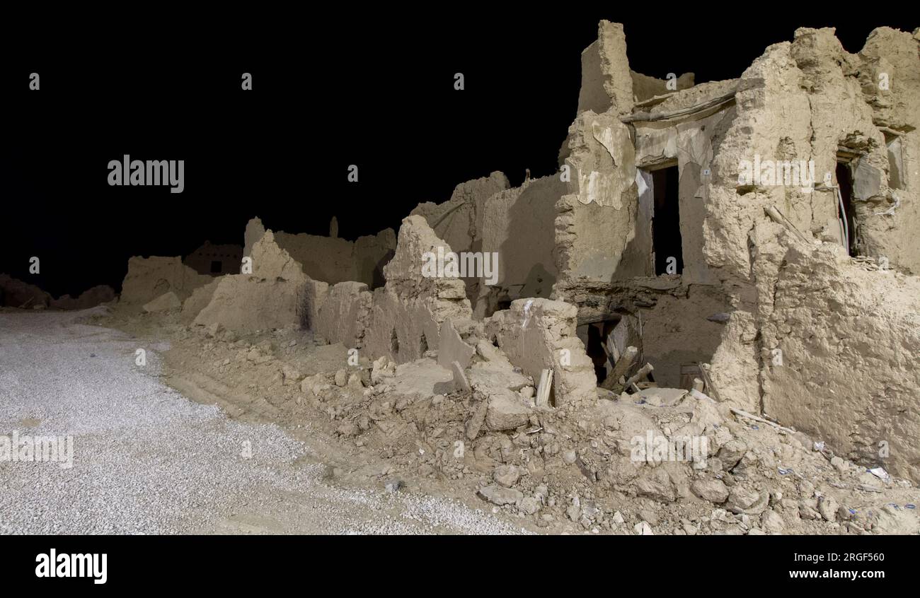 Ruins of ancient arab middle eastern old town built of mud bricks, old ...
