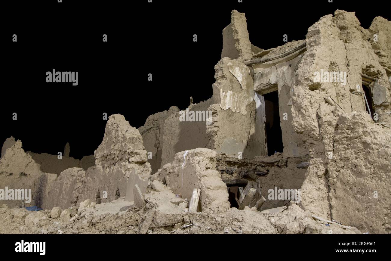 Ruins of ancient arab middle eastern old town built of mud bricks, old ...