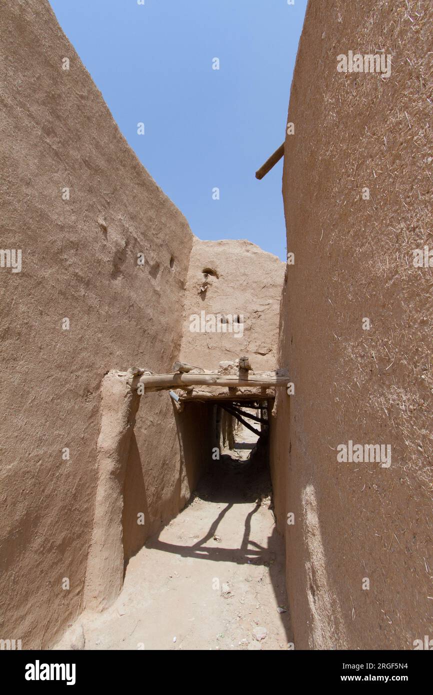 ruins of heritage arab village built of muds in riyadh in Saudi Arabia ...