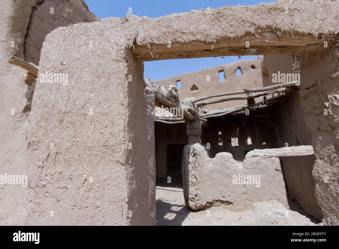 ruins of heritage arab village built of muds in riyadh in Saudi Arabia ...