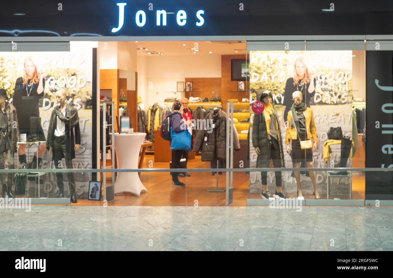 Jones shop at Stadion Center Mall near U Bahn Stadium station Stock Photo - Alamy
