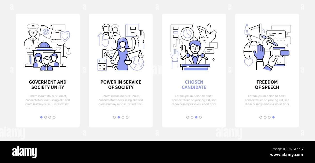 Politics and society - line design style banners set Stock Vector Image ...