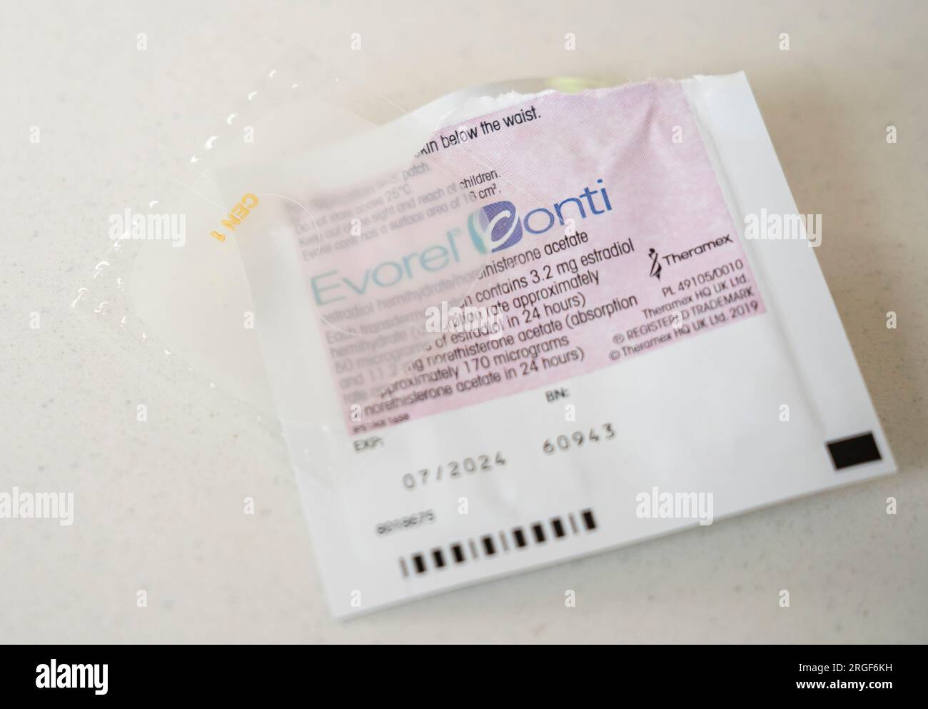 Evorel sequi hrt patches hi-res stock photography and images - Alamy