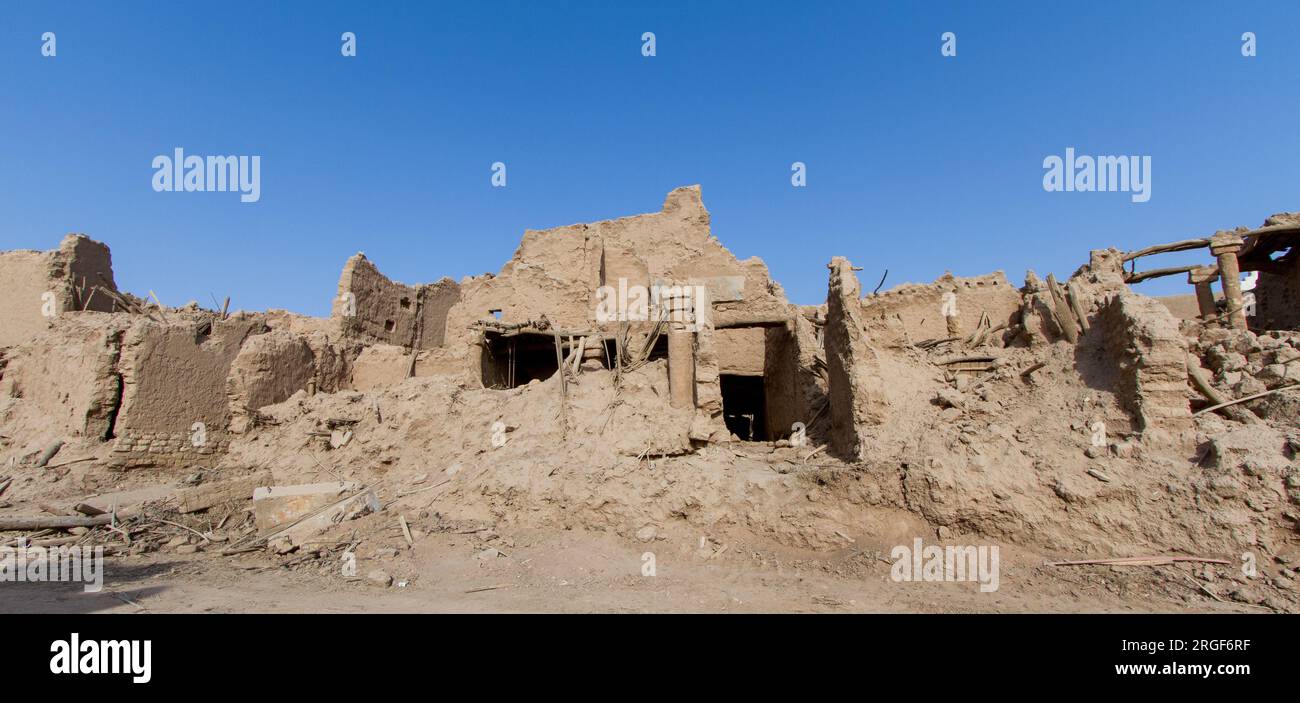 Ruins of ancient arab middle eastern old town built of mud bricks, old ...