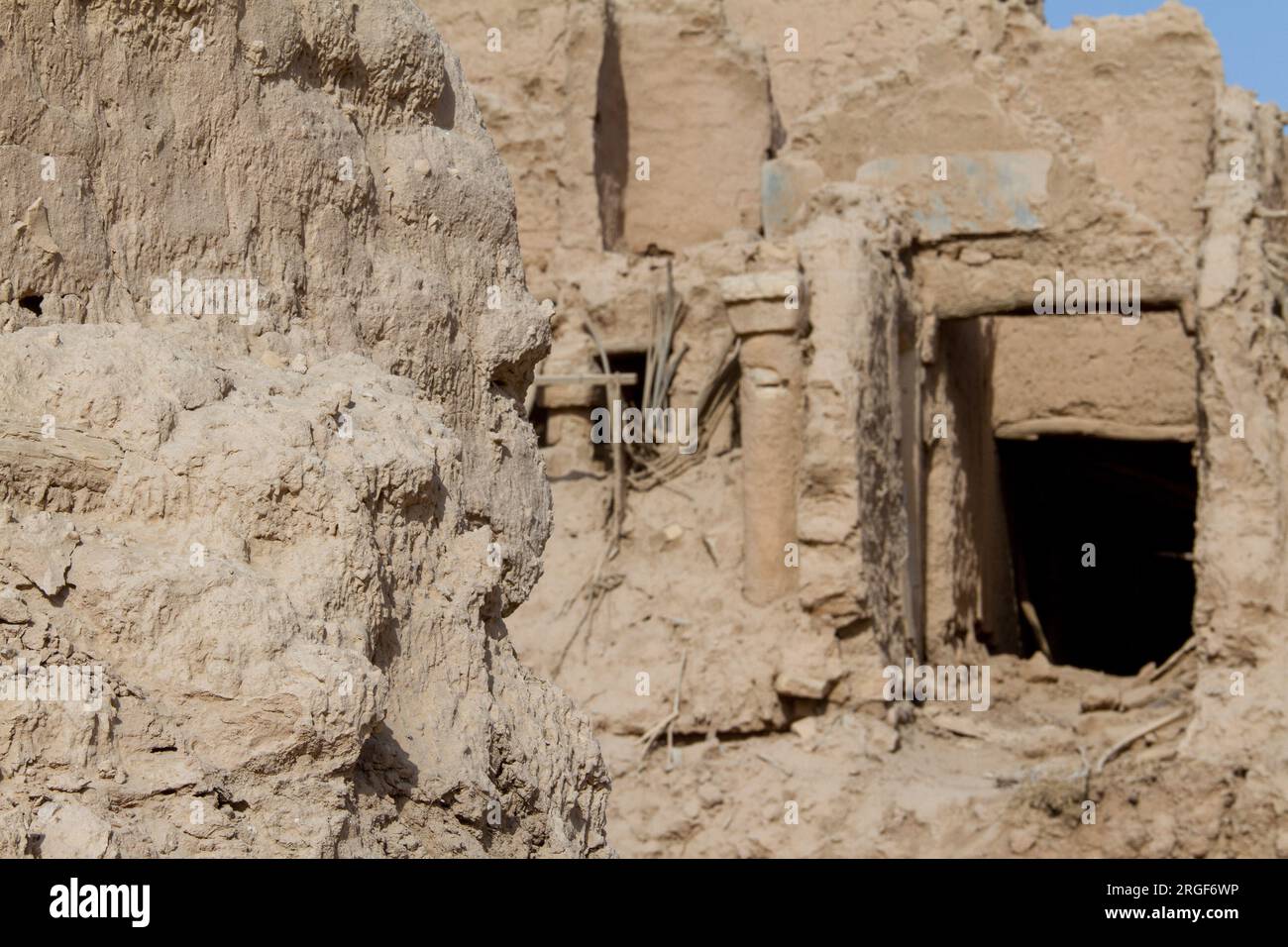 Ruins of ancient arab middle eastern old town built of mud bricks, old ...