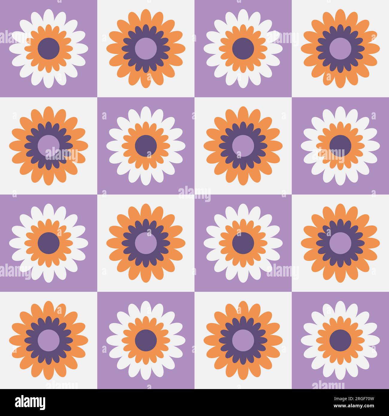 Retro floral square background granny style. Crocket knitted plaid ...