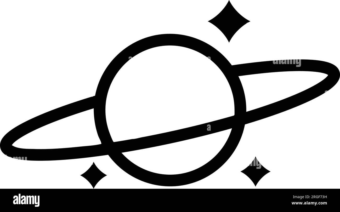 Saturn planet icon design line illustration isolated Stock Vector Image ...