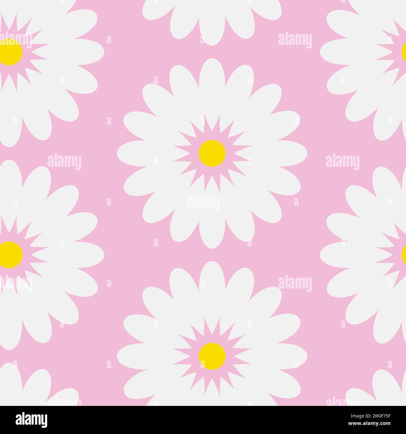Seamless daisy pattern in simple geometric bold flowers. Floral ...
