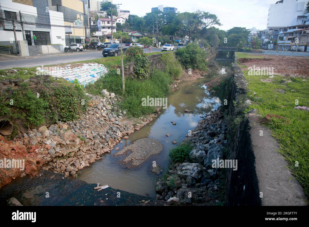 salvador, bahia, brazil - july 29, 2022: construction of sewage ...