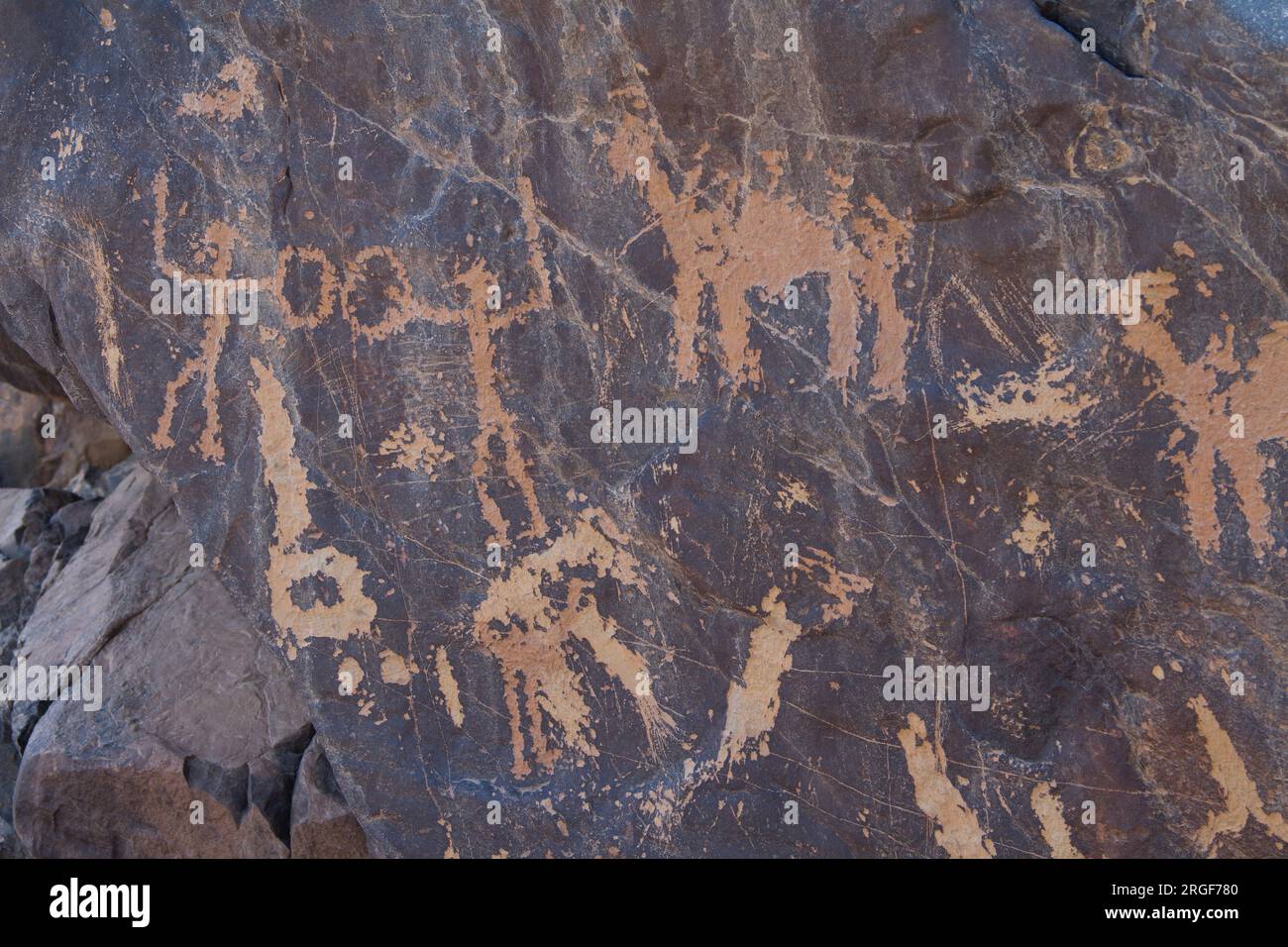 Graffiti Rock on stones in mardama mountains in town near riyadh ...