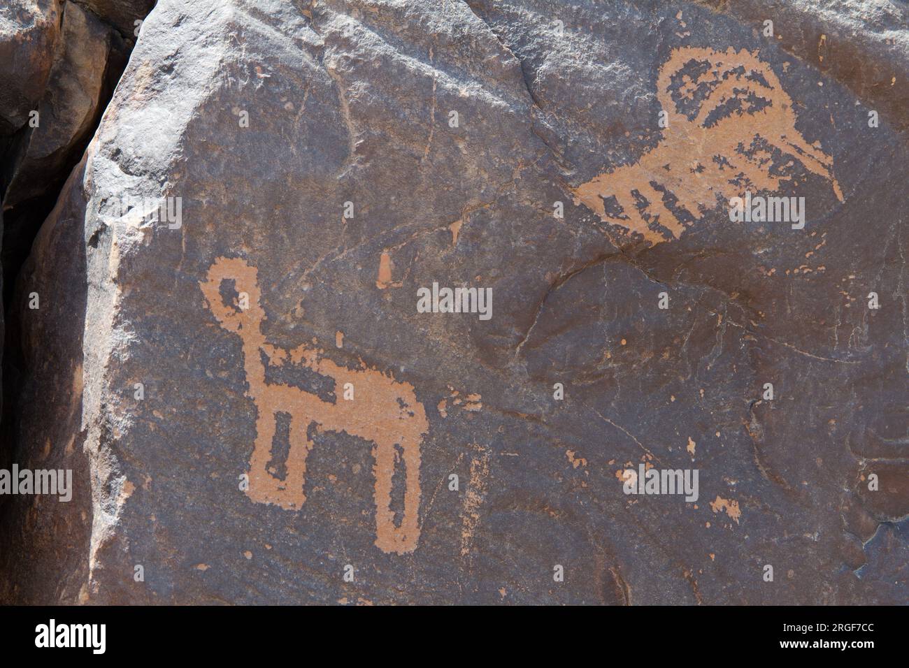 Graffiti Rock on stones in mardama mountains in town near riyadh ...