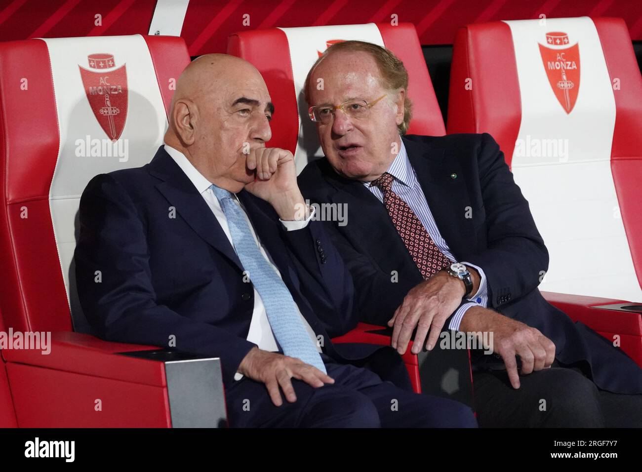 Monza, Italy - August 8, 2023, Adriano Galliani and Paolo Scaroni ...
