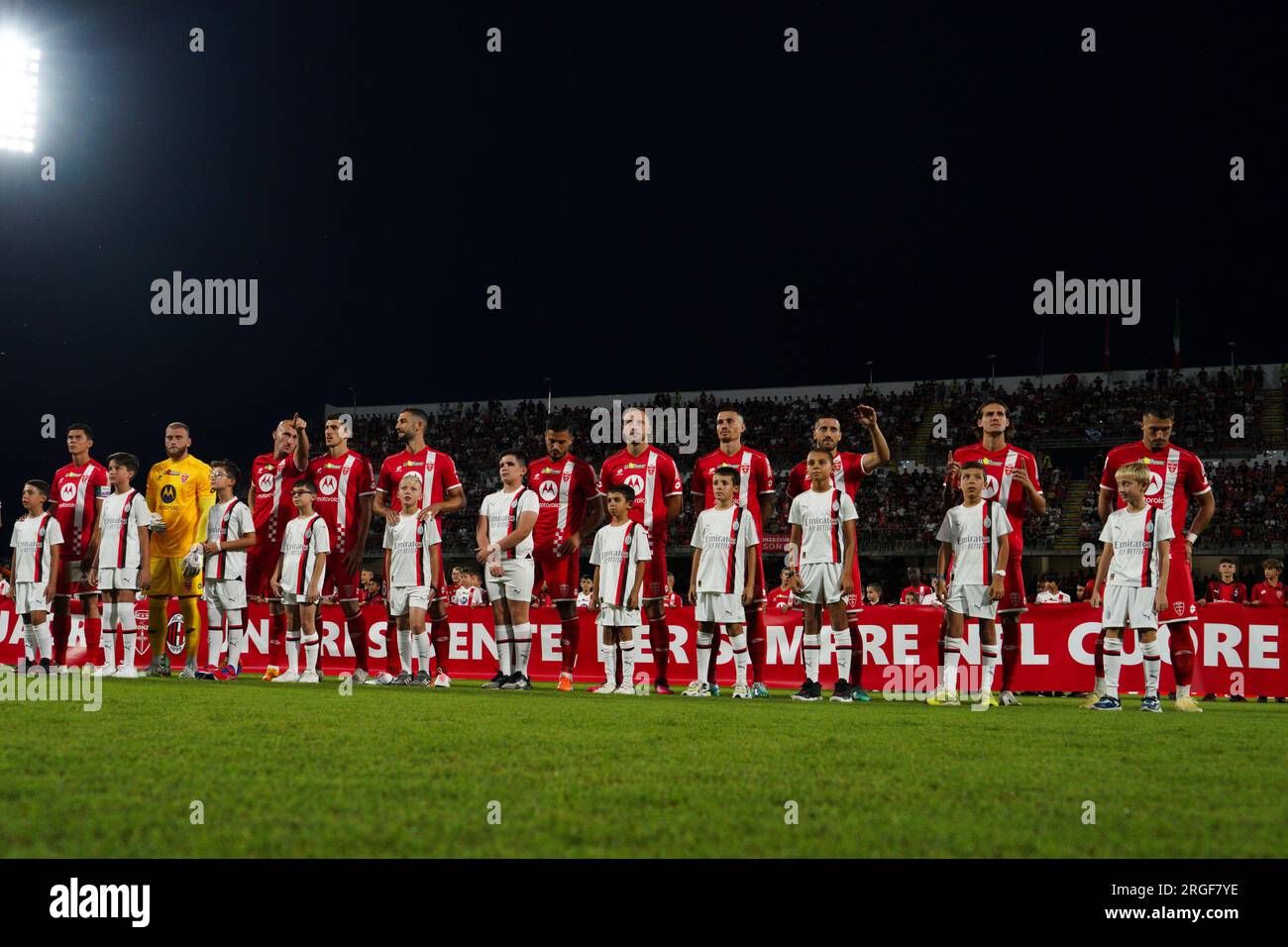 Monza, Italy - August 8, 2023, Team of AC Monza during the Trofeo ...