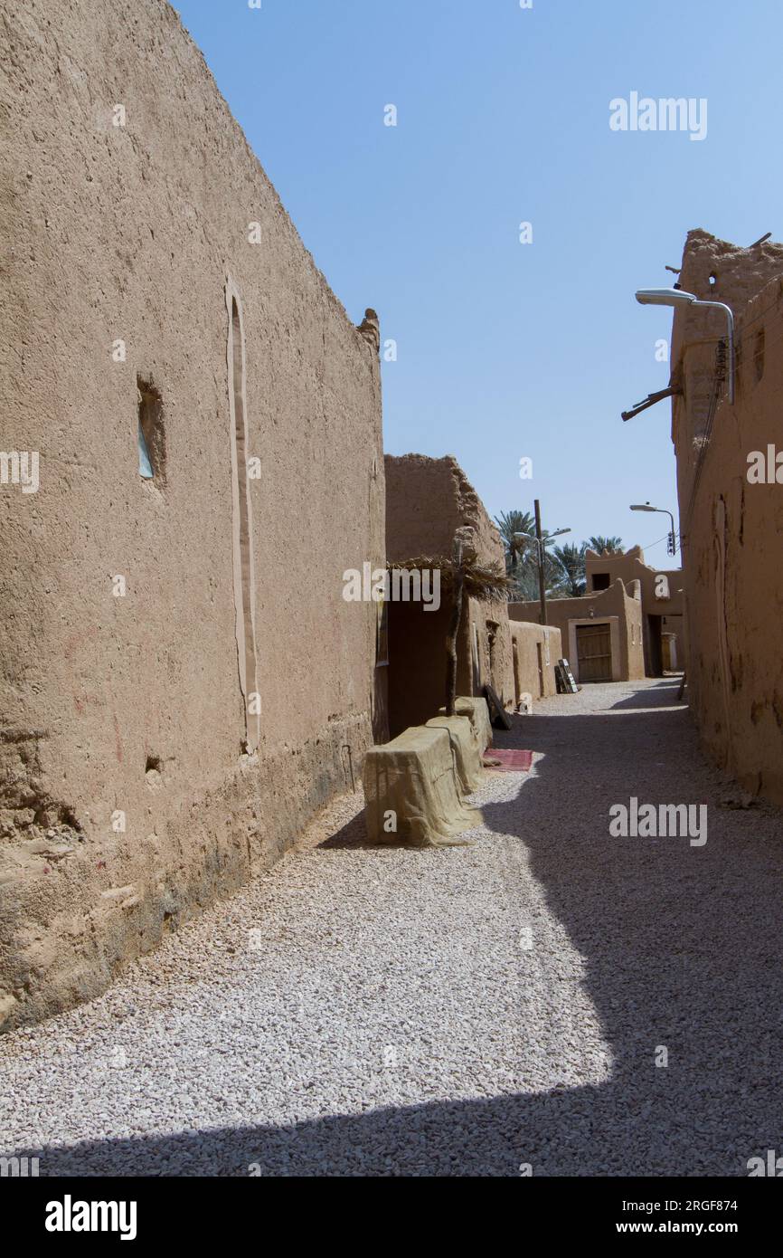ruins of heritage arab village built of muds in riyadh in Saudi Arabia ...