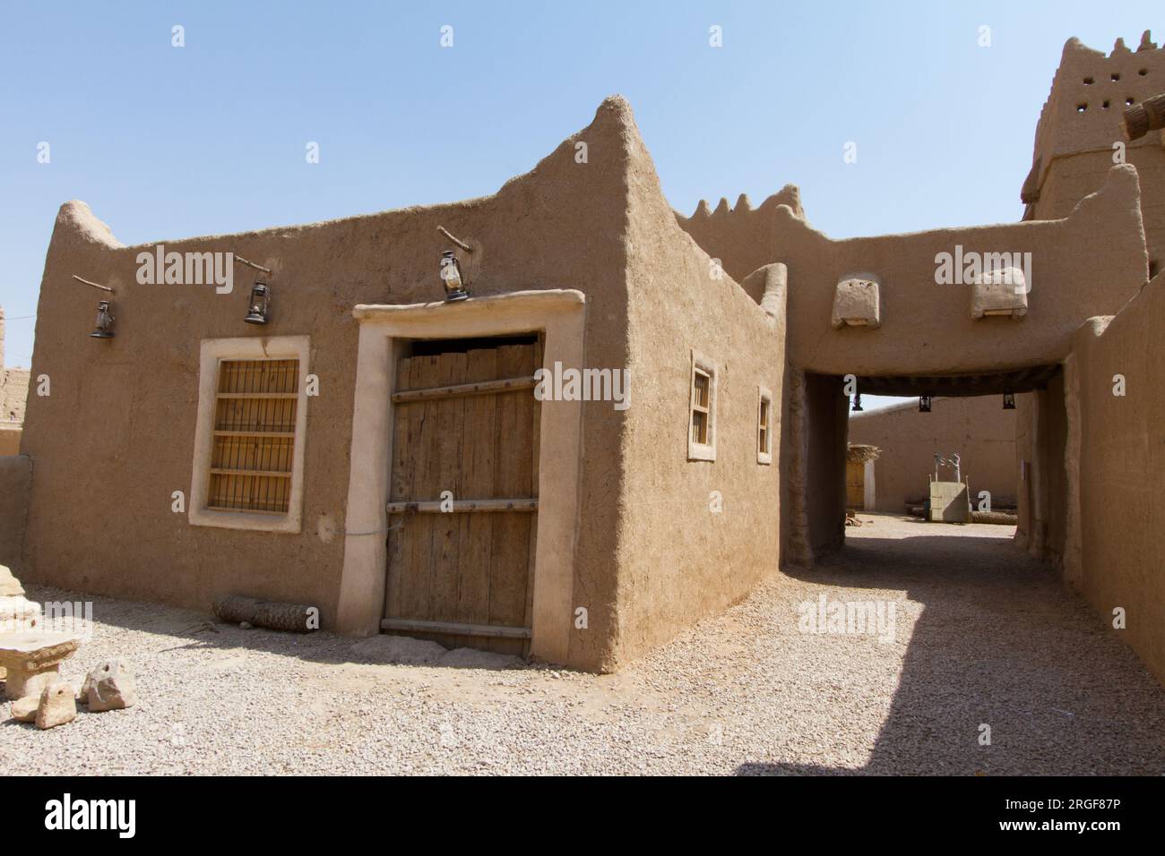 ruins of heritage arab village built of muds in riyadh in Saudi Arabia ...