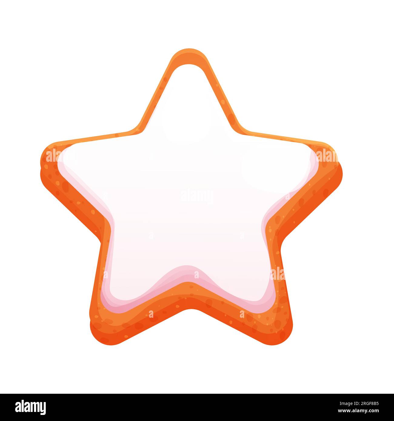 Gingerbread star with glaze, icing decoration top view in cartoon style ...
