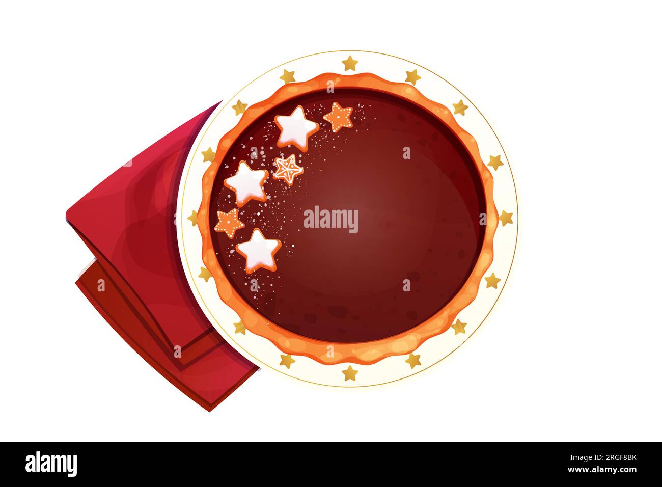 Christmas chocolate cake, pie with cranberries, star shape gingerbread ...