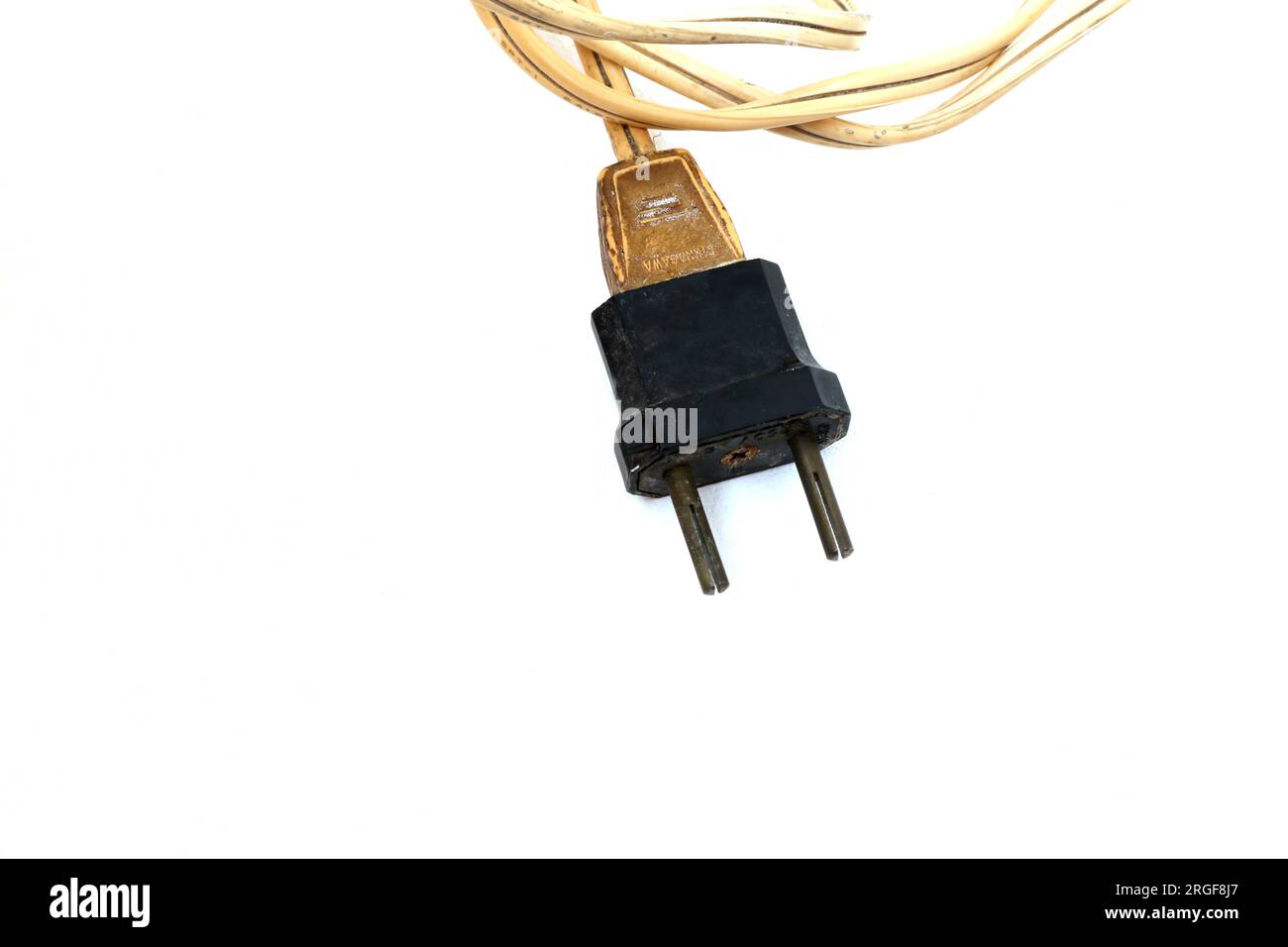 Old Vintage Two Pronged Electrical Plug Stock Photo - Alamy