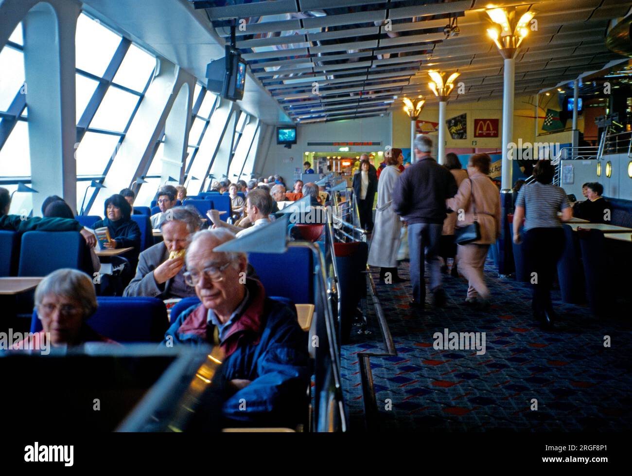 Passengers on Stena Line Ferry Interior Irish Sea Stock Photo - Alamy
