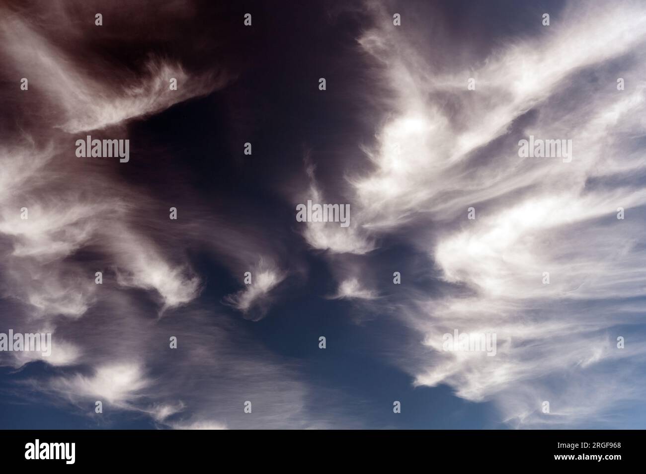 Beautiful dramatic sky with clouds. Aerial background view from of ...