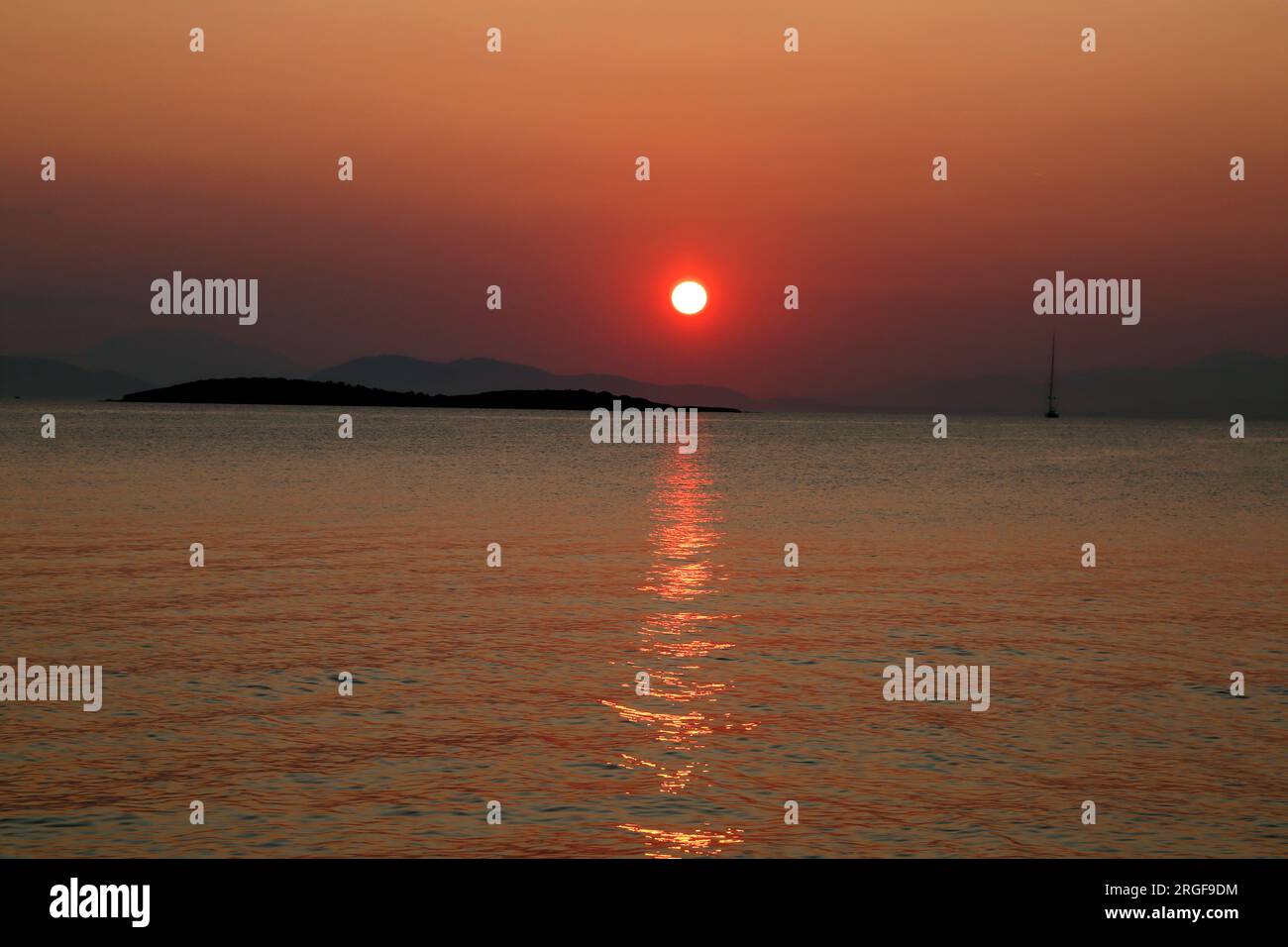 Vouliagmeni Beach Athens Greece Sunset over Sea Stock Photo - Alamy