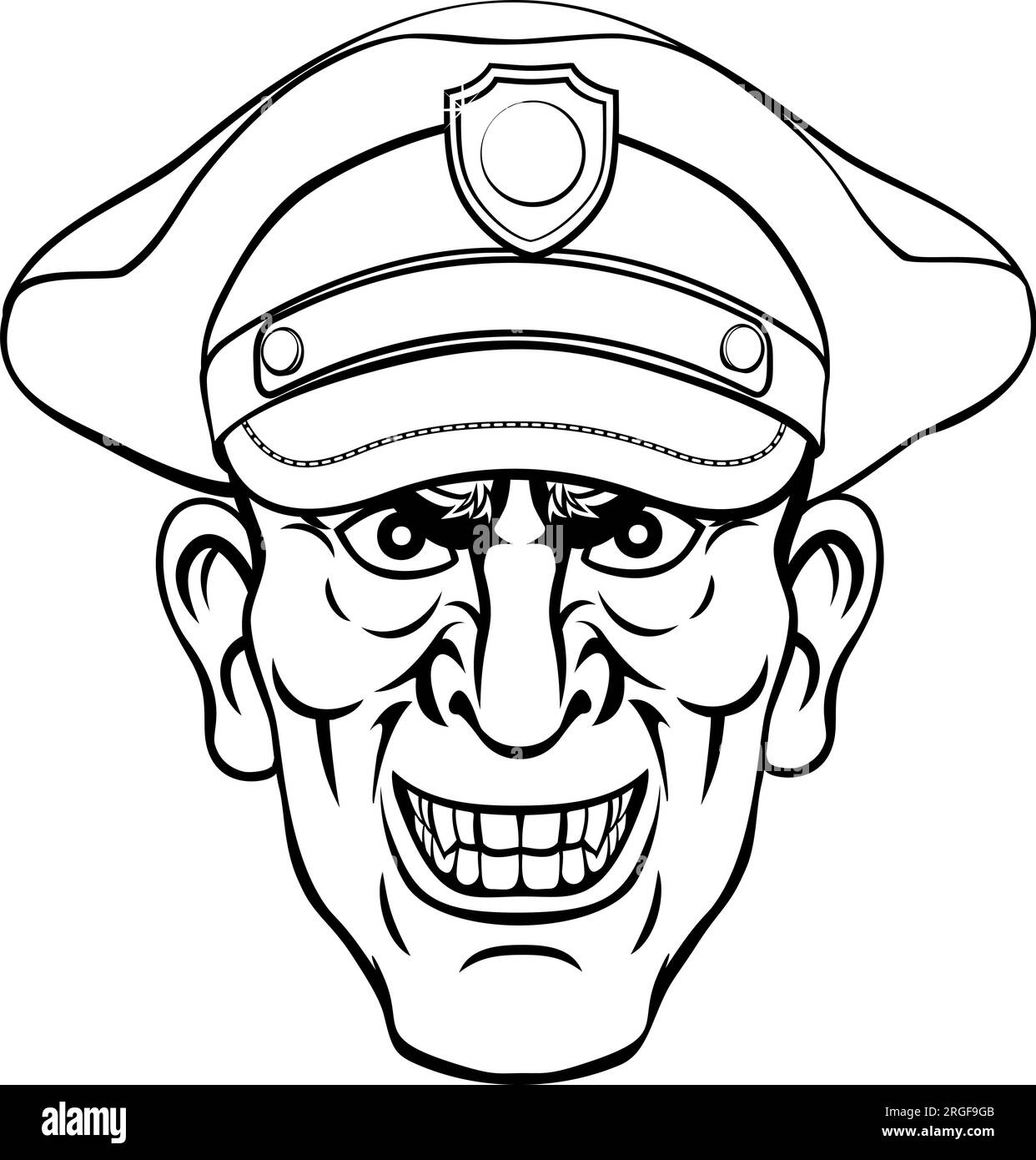 Policeman Mean Police Officer Ponting Cartoon Stock Vector Image & Art ...