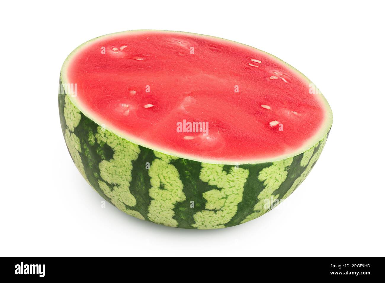 Red seedless watermelon half isolated on white background with full ...