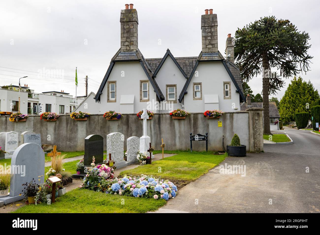 Flowers at the grave of Sinead O'Connor in The Garden section of ...