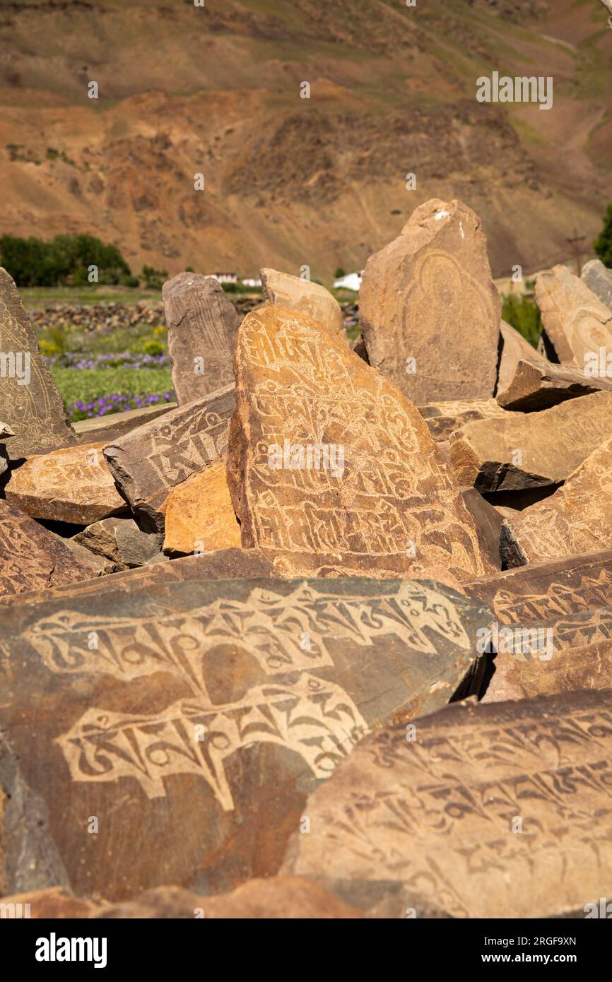 India, Ladakh, Zanskar, Tungri, Buddhist mani wall Stock Photo - Alamy