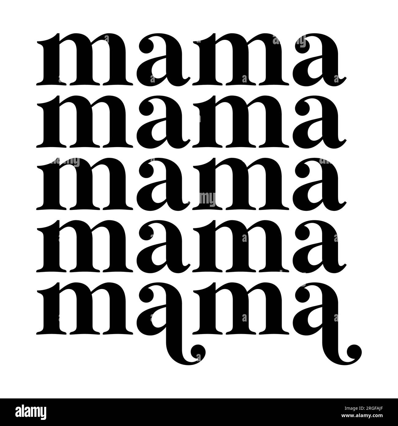 Stacked mama with glyphs on white background. Isolated illustration ...