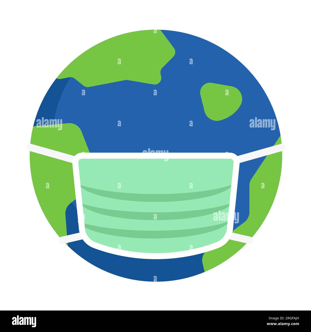 World with face mask on white background. Isolated illustration Stock ...