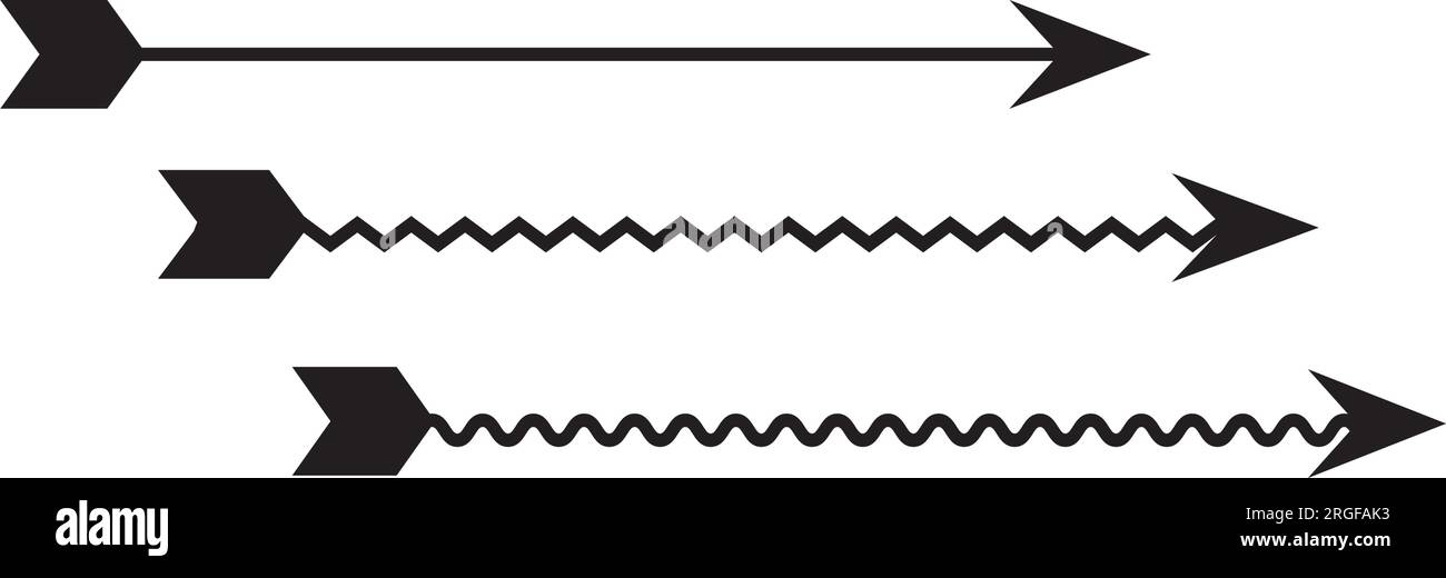 Straight long arrow. Black straight long arrows vector isolated ...