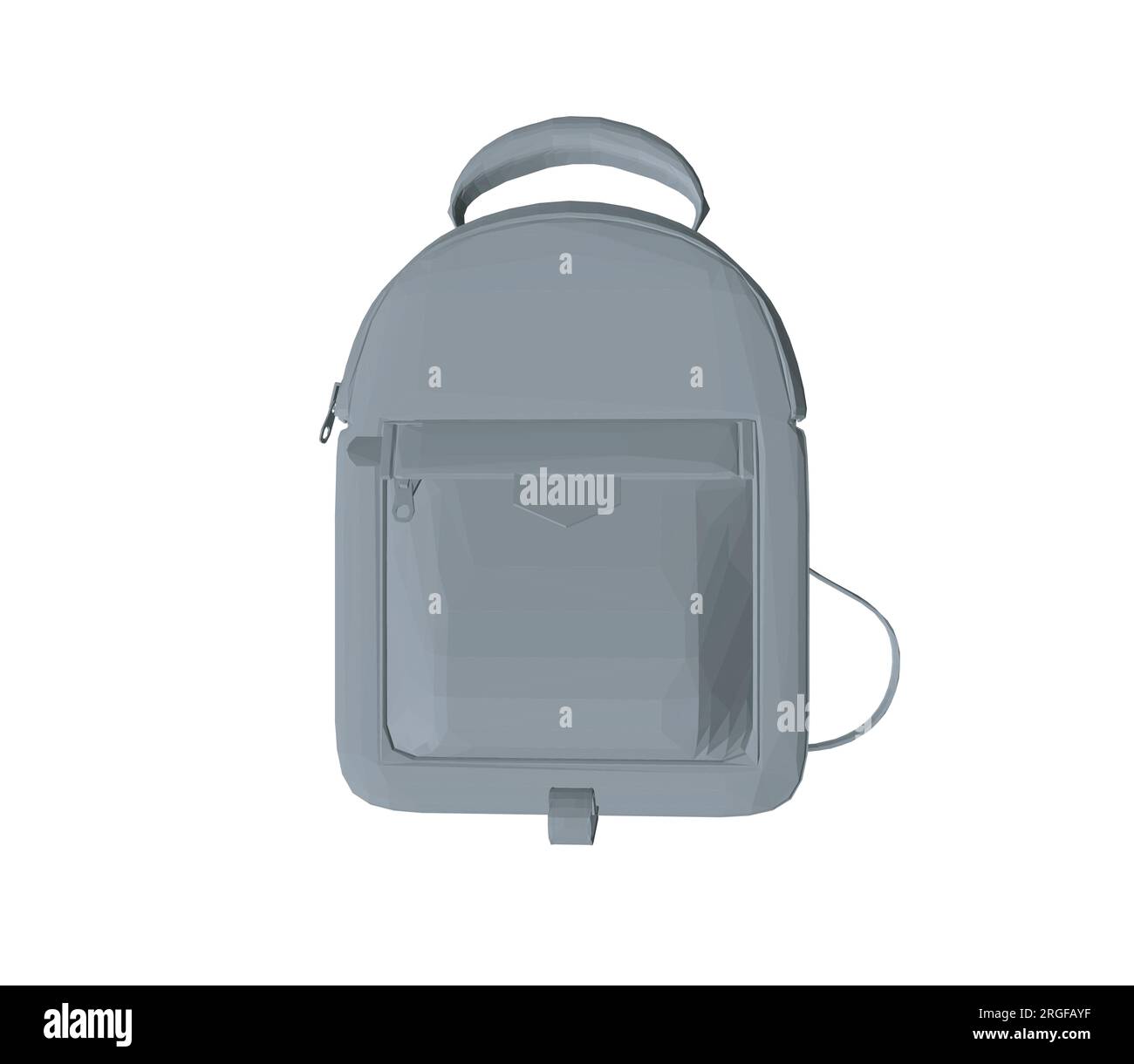 Polygonal of School backpack. Black and white rucksack. Front view ...