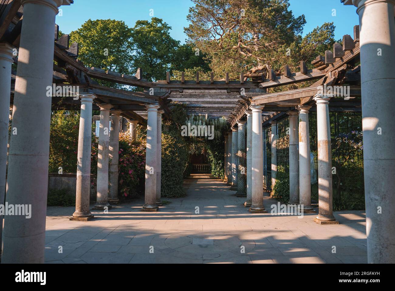 Old structure with trees in background at The Hill Garden and Pergola ...