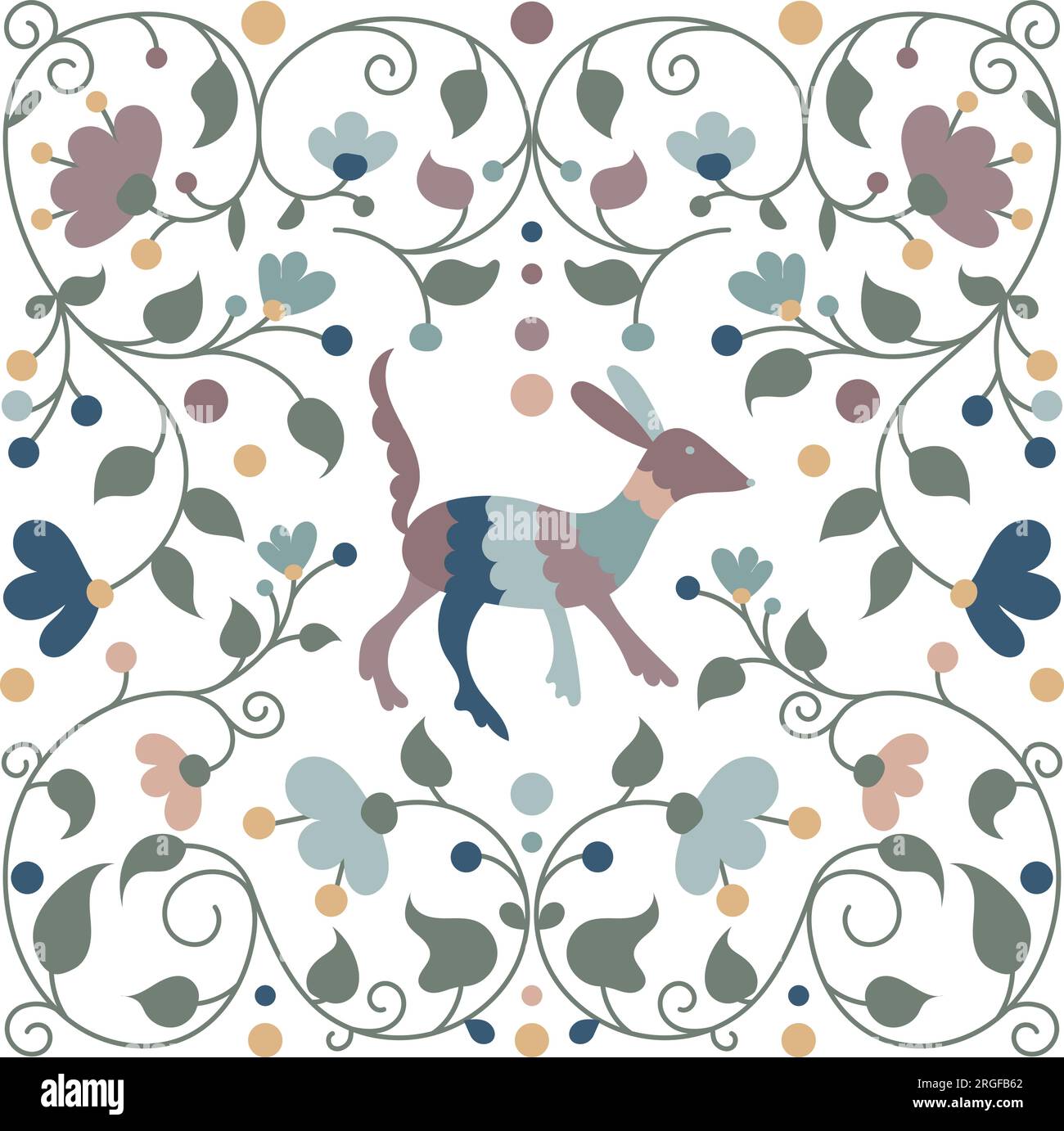 Mexican otomi embrodery seamless pattern. Colorful Mexican Traditional ...