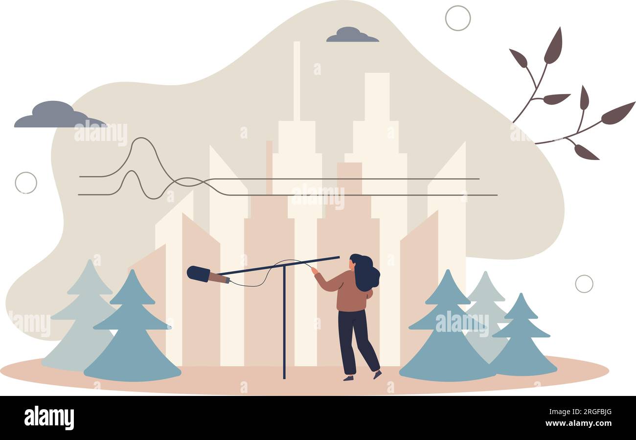 Soundscape recording with nature environment music.Outdoors forest ...