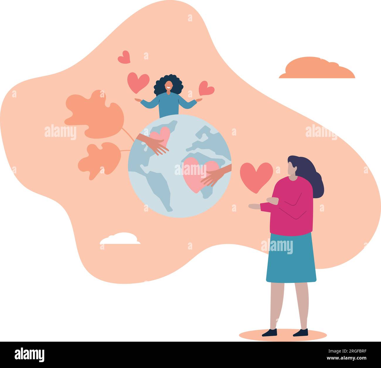 Earth hug vector illustration. Love, care planet Stock Vector Image ...