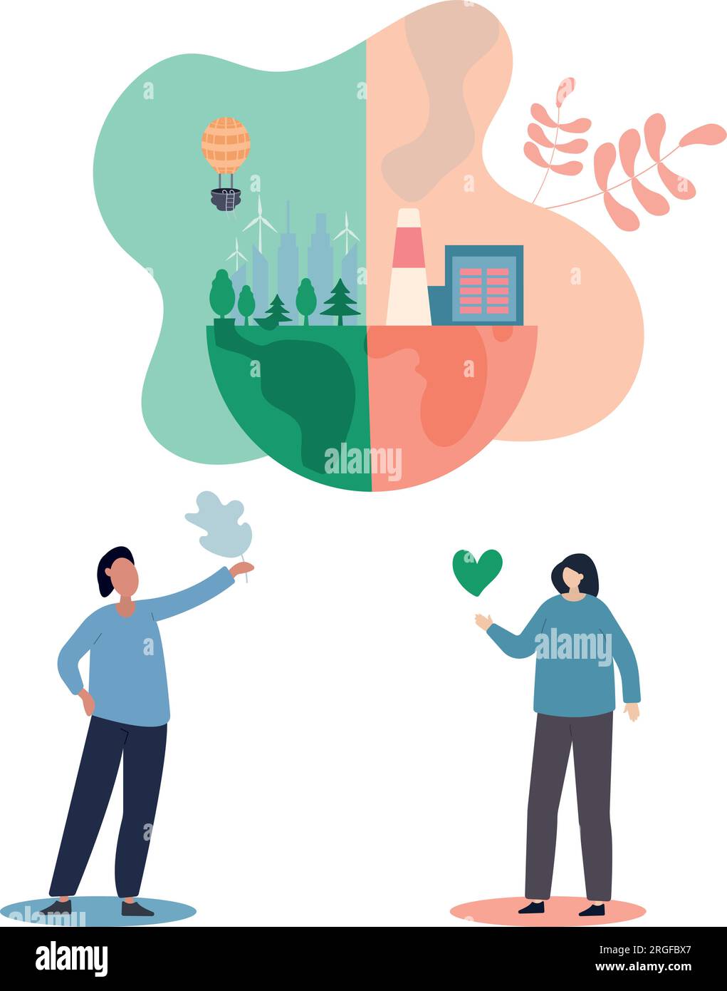 Green and healthy planet earth versus industrial pollution and global ...