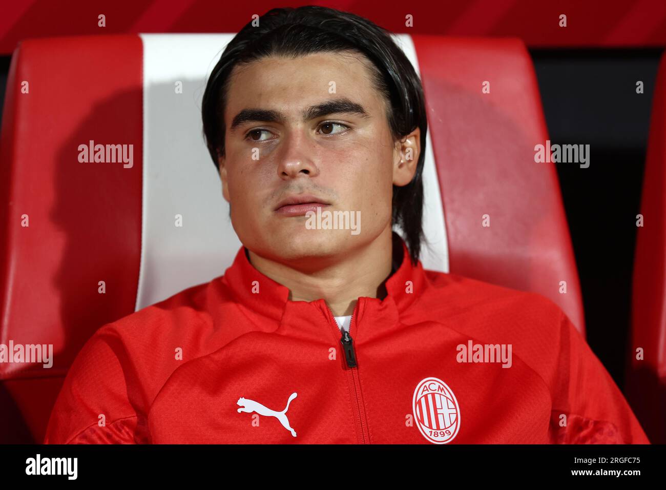 Monza, Italy. 08th Aug, 2023. Luka Romero of Ac Milan looks on during ...