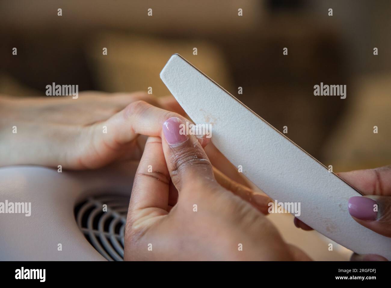 Close up process polish applying hi-res stock photography and images ...