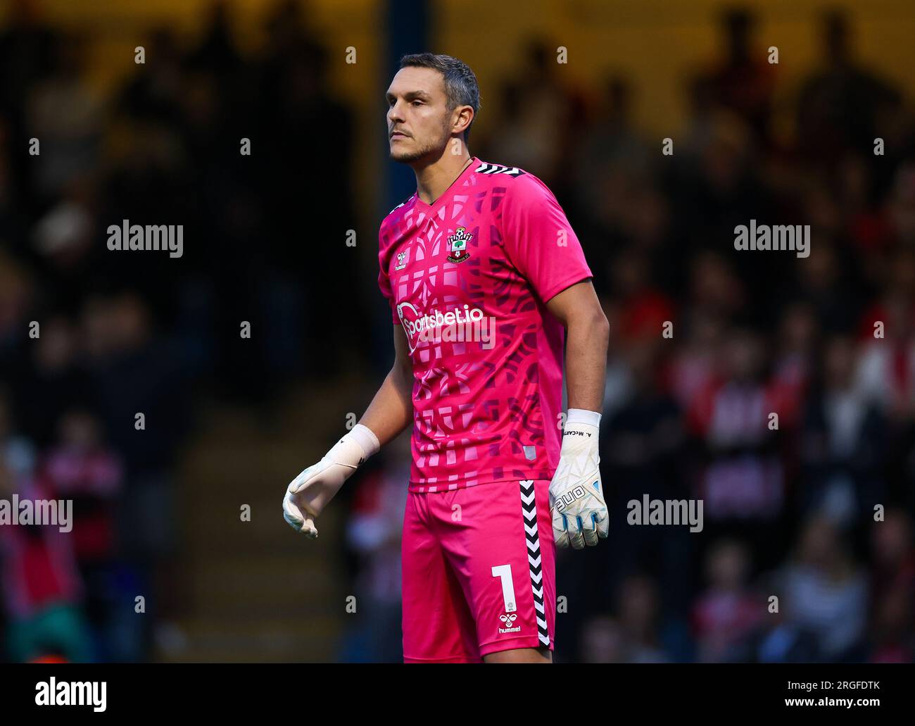 Southampton goalkeeper Alex McCarthy during the Carabao Cup first round match at the Priestfield ...