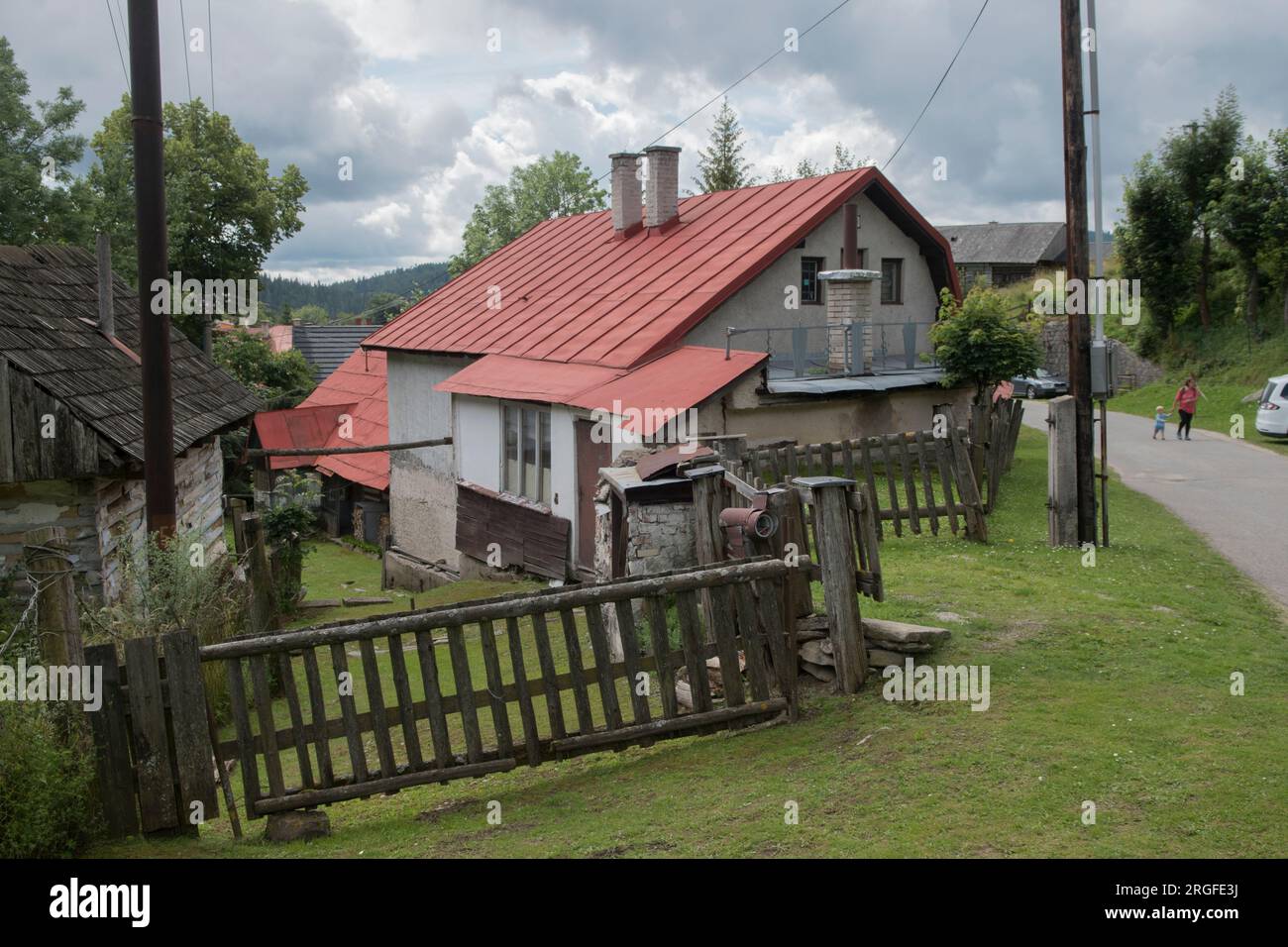 Wooden traditional home, on left, former small farm house, thats now ...