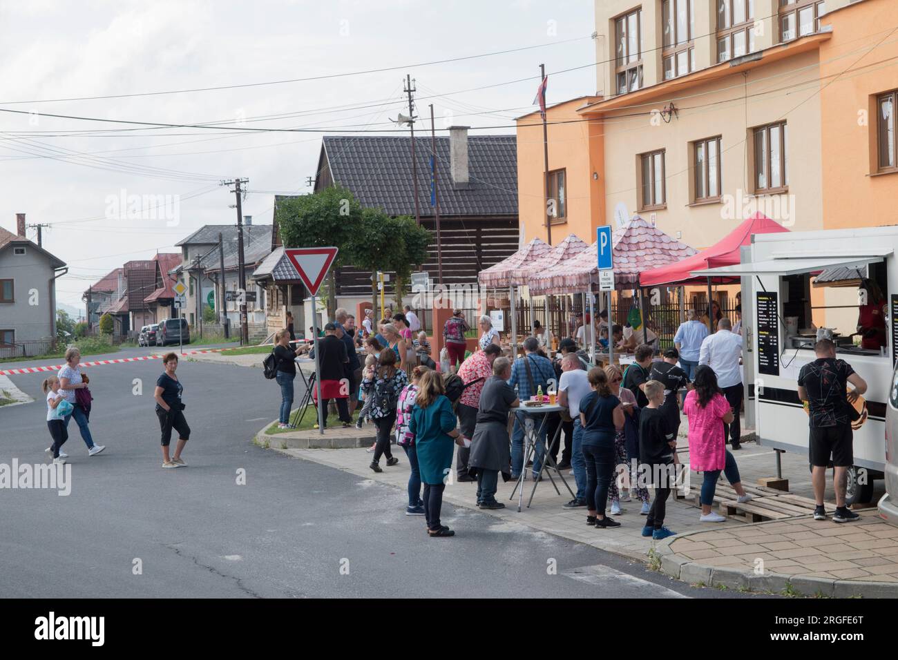 Sumiac during the Sumiacky Fotofest, tourists festival goers in the ...
