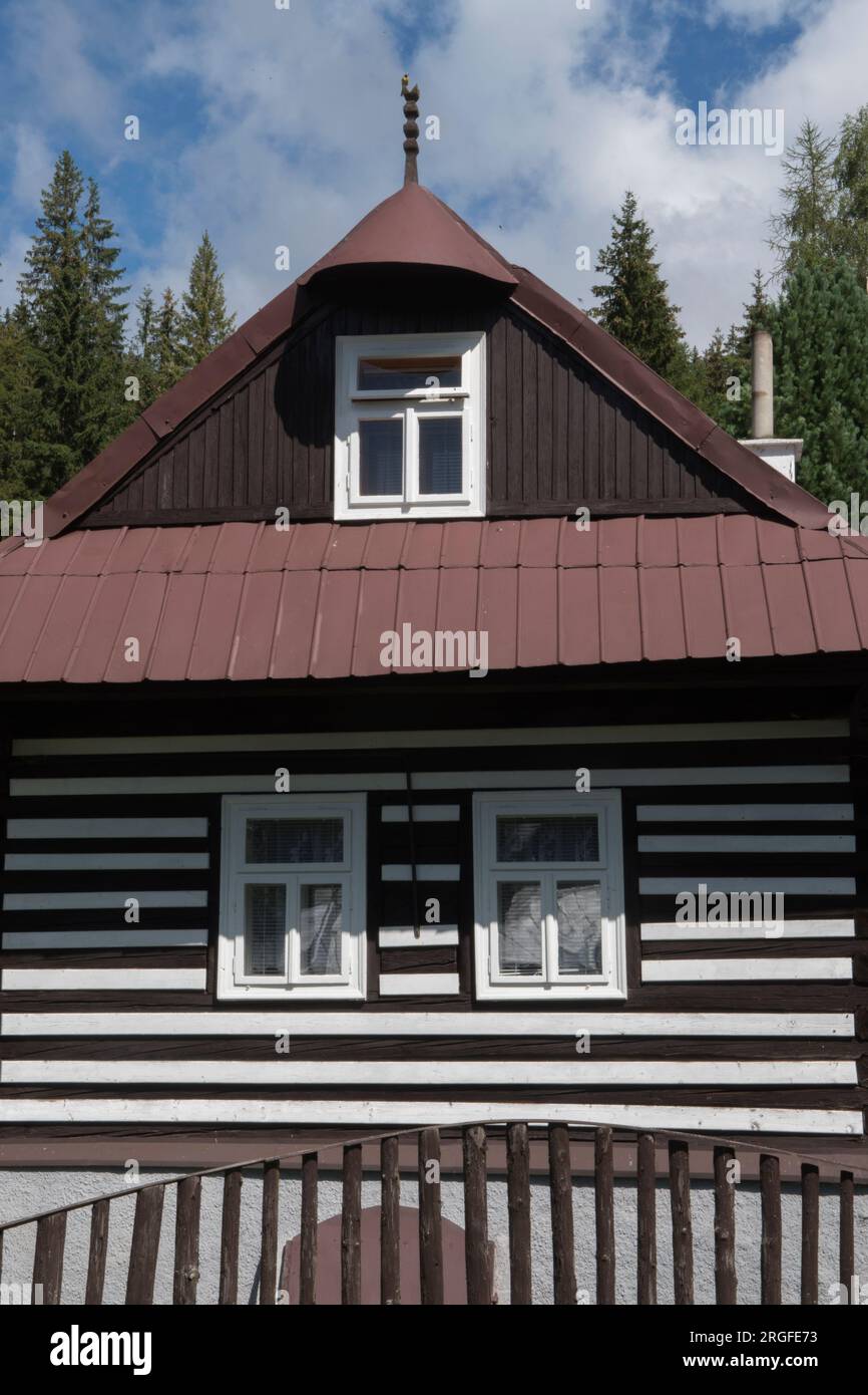 Traditional wooden housing style, Sumiac, Brezno District, Slovakia ...