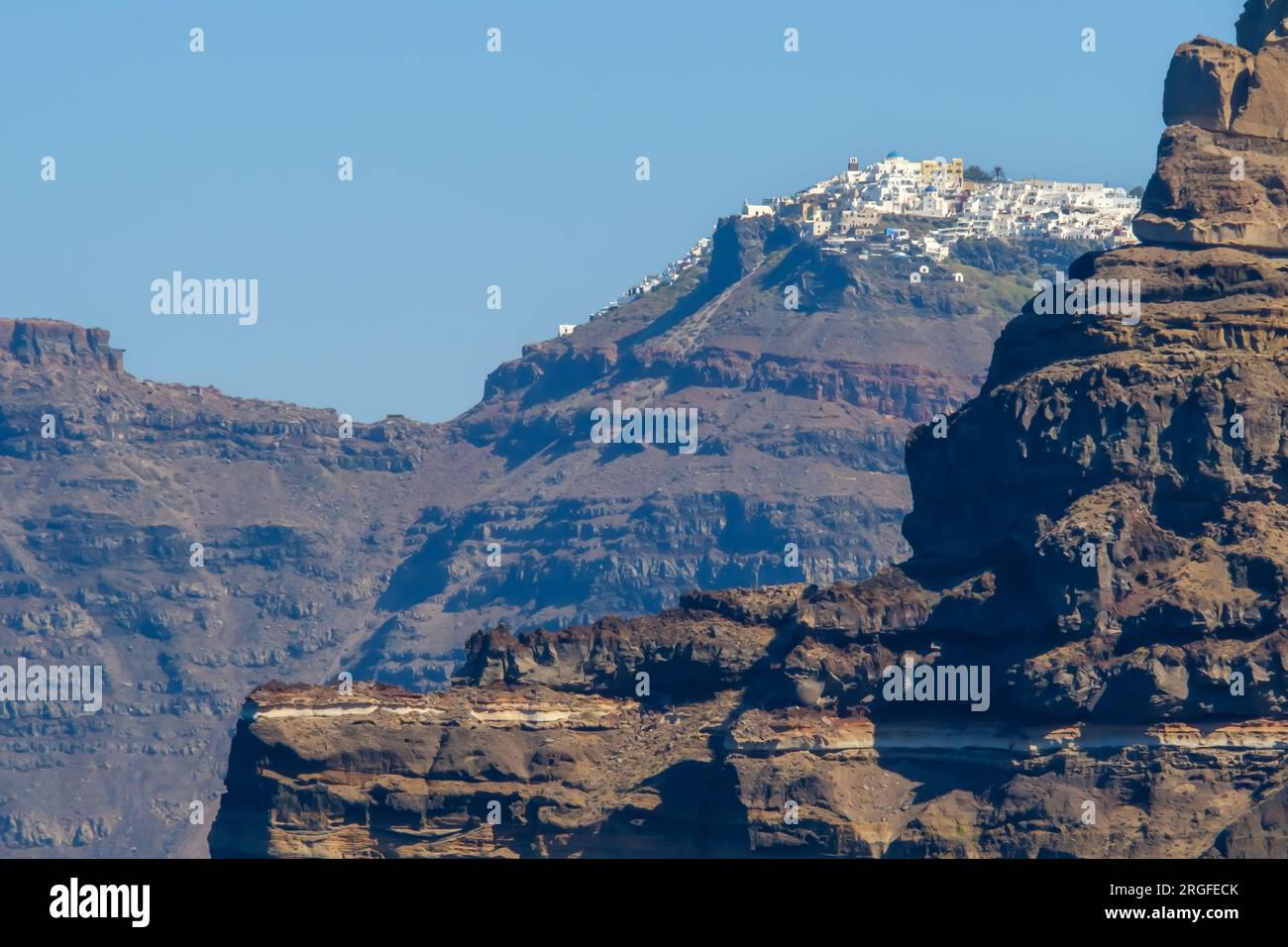 Breathtaking view of the whitewashed village of Fira Santorini Greece ...