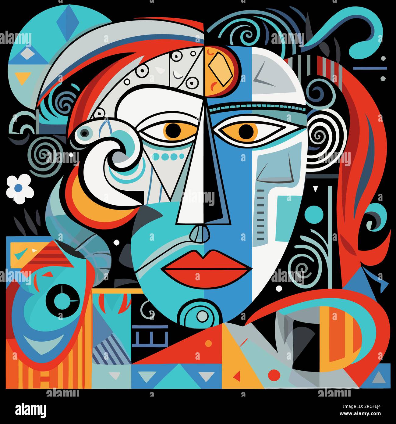 Women Face In The Style Of Picasso Cubism Woman Abstract Background